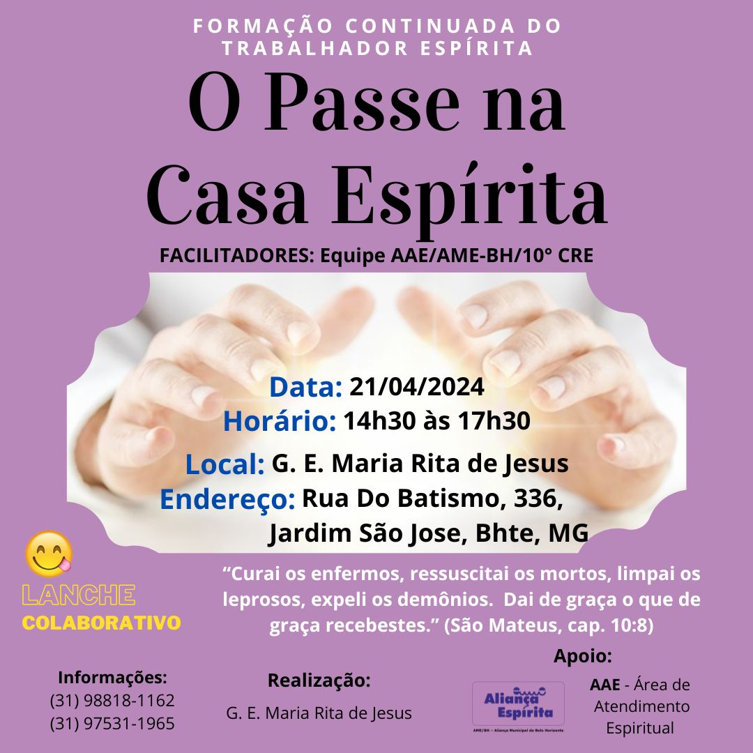 O Passe Na Casa Espírita Ame Bh